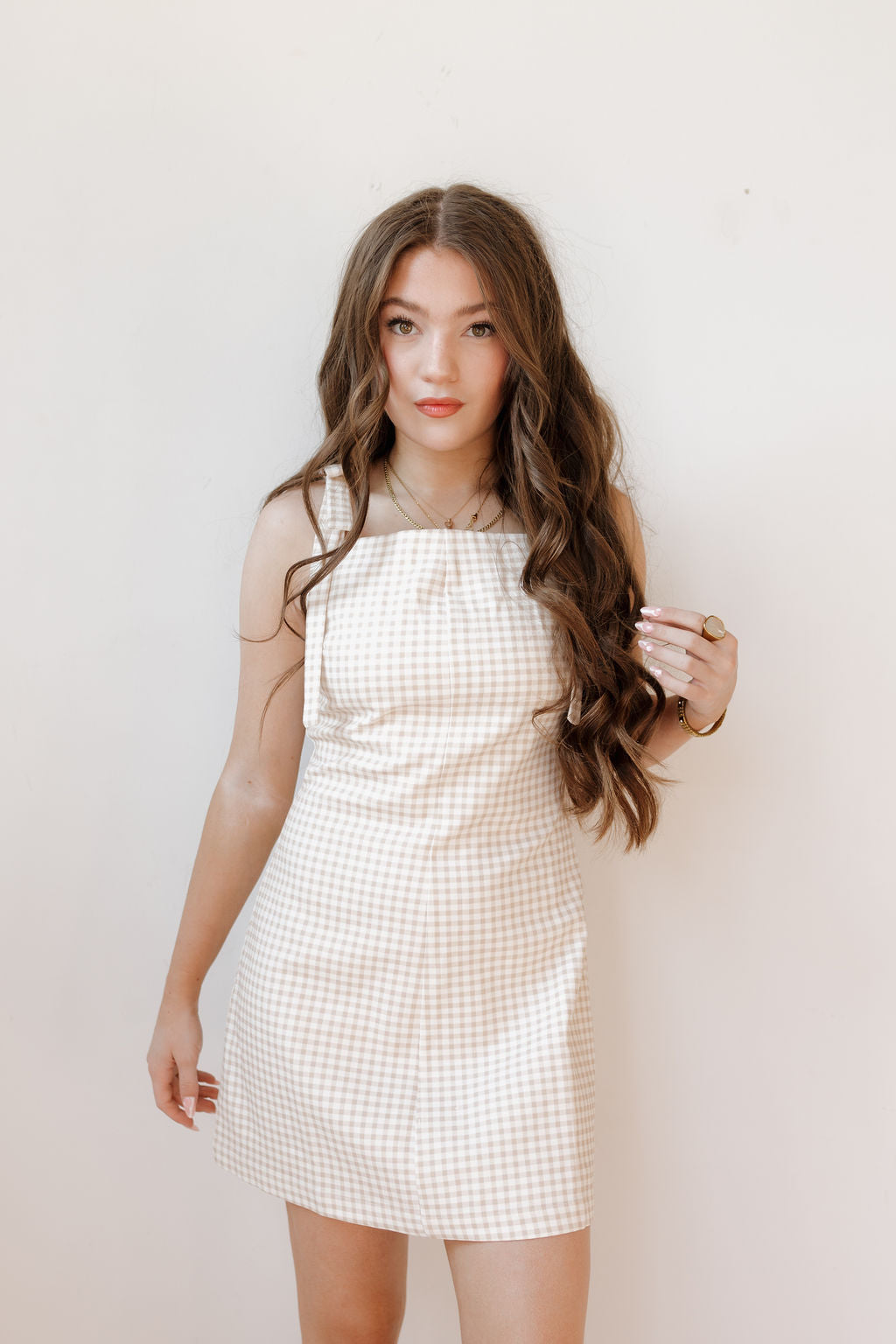 caspian gingham mini dress – mode